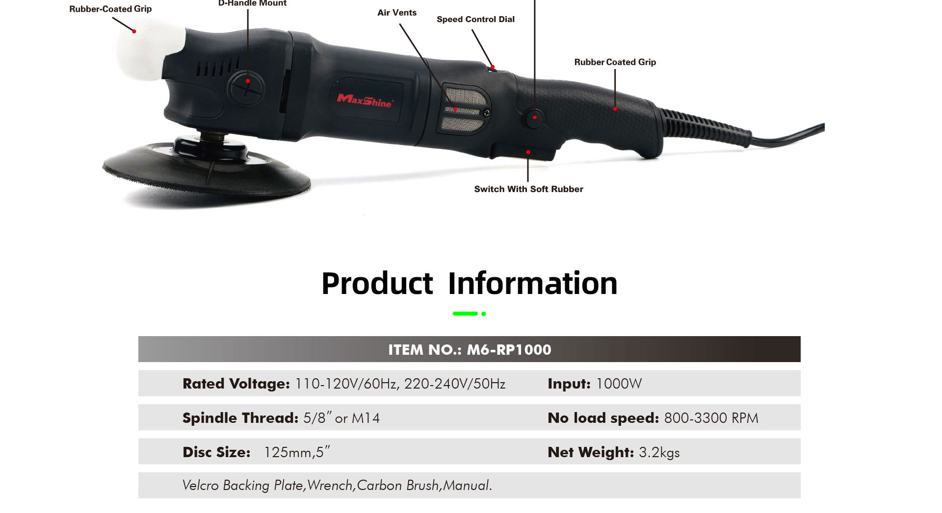 1000W Rotary Polisher Buffer – Maxshine